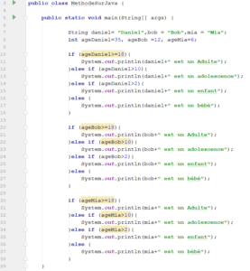 Les méthodes sur java. - TUTO DE RIEN