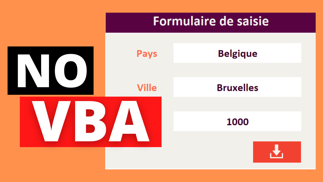 Créer un formulaire de saisie sans userform ou VBA sur Excel - TUTO DE RIEN Créer un formulaire de saisie sans userform ou VBA sur Excel - TUTO DE RIEN